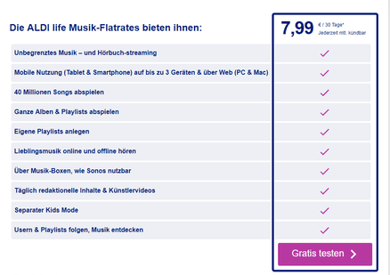 ALDI life Musik im Test: Bewertungen & Kosten 2026 im Überblick