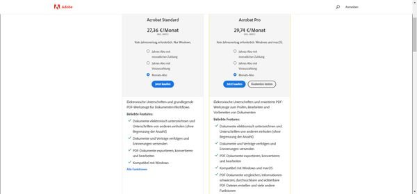 Adobe Sign Kosten 2025 » Aktuelle Preise & Tarife