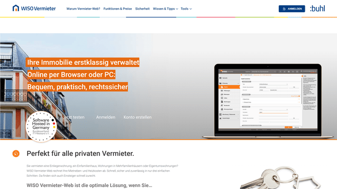 WISO Vermieter-Web Erfahrungen 2026 » Test, Details & Features