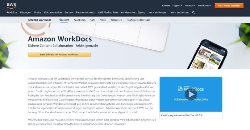 Amazon WorkDocs Erfahrungen 2025 » Test, Details & Features