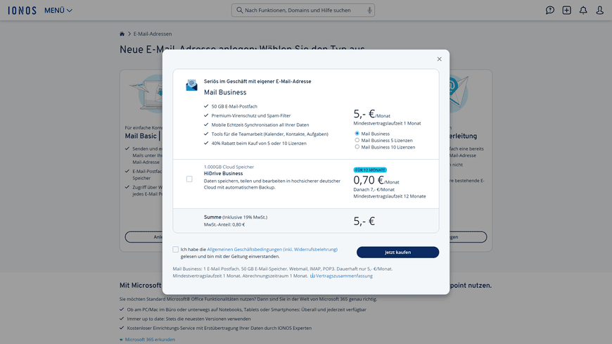 IONOS E-Mail Erfahrungen 2025 » Test, Details & Features