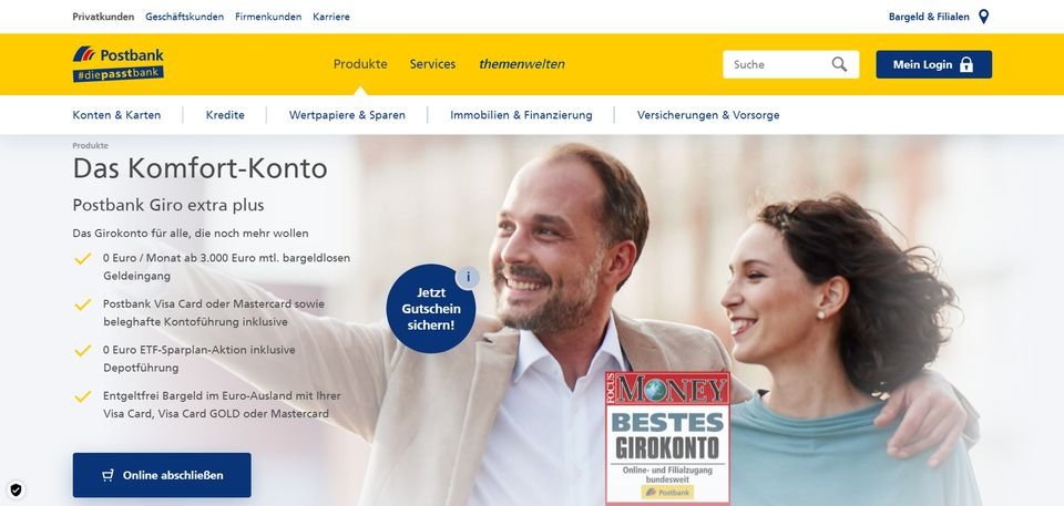 Postbank Girokonto Kosten 2026 » Aktuelle Preise & Tarife