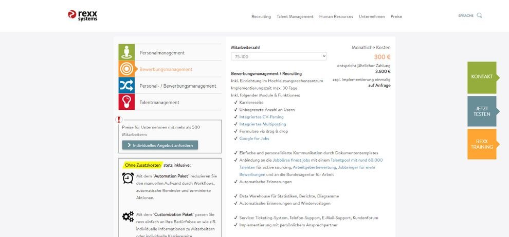 rexx systems Bewerbermanagement Test 2021 » Erfahrungen & Kosten ...