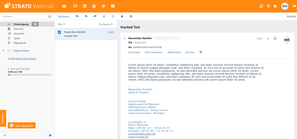 STRATO E-Mail im Test: Bewertungen & Kosten 2023 im Überblick